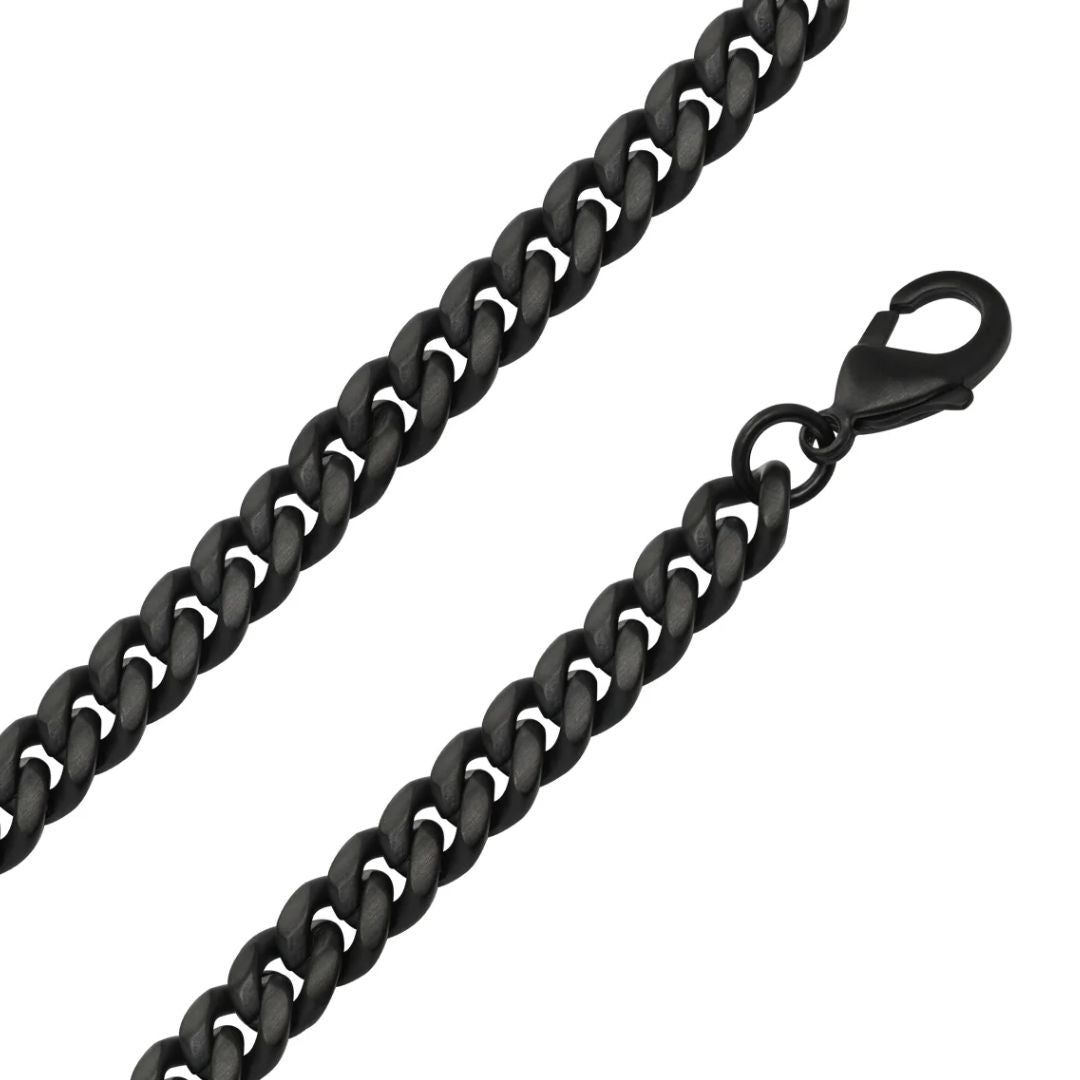 Ace of Spades Steel Curb Chain, Black Steel