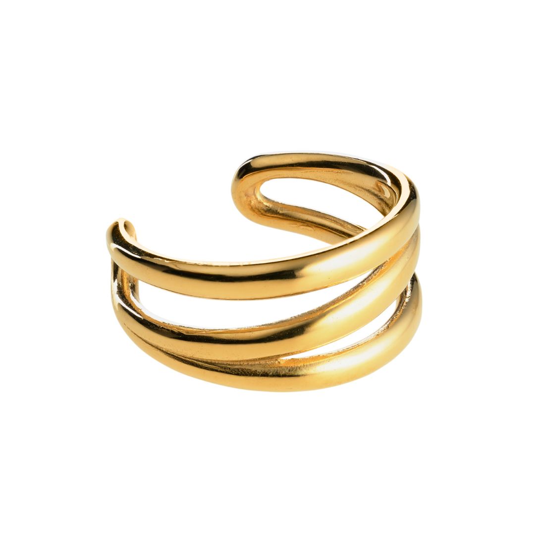 Lumoava Studio Drop On Repeat Ring, Yellow Gold-Plated Bronze