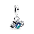 Pandora Moments Camera, Heart & Compass Triple Hela, Silver, 792703C01