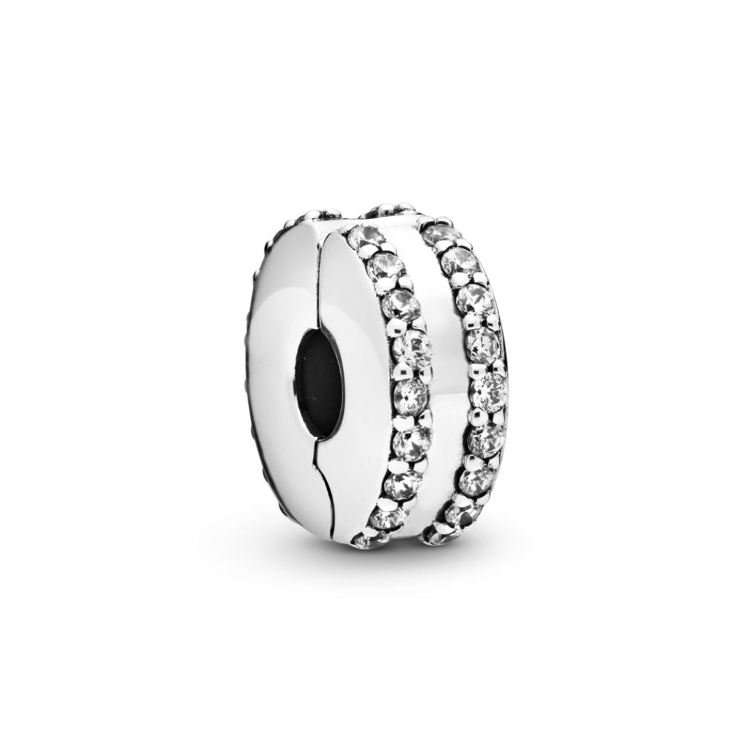 Pandora Moments Pave Clip Charm, Silver, 798422C01