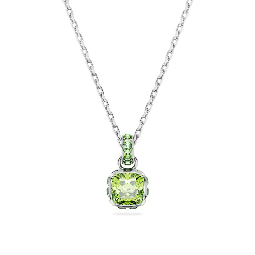 Swarovski Birthstone August riipus, vaalea metalli ja vihreät kristall