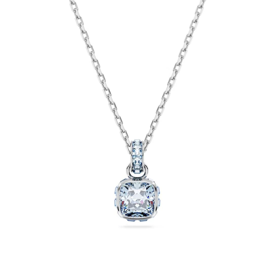 Swarovski Birthstone March riipus, vaalea metalli ja vaaleansiniset kr