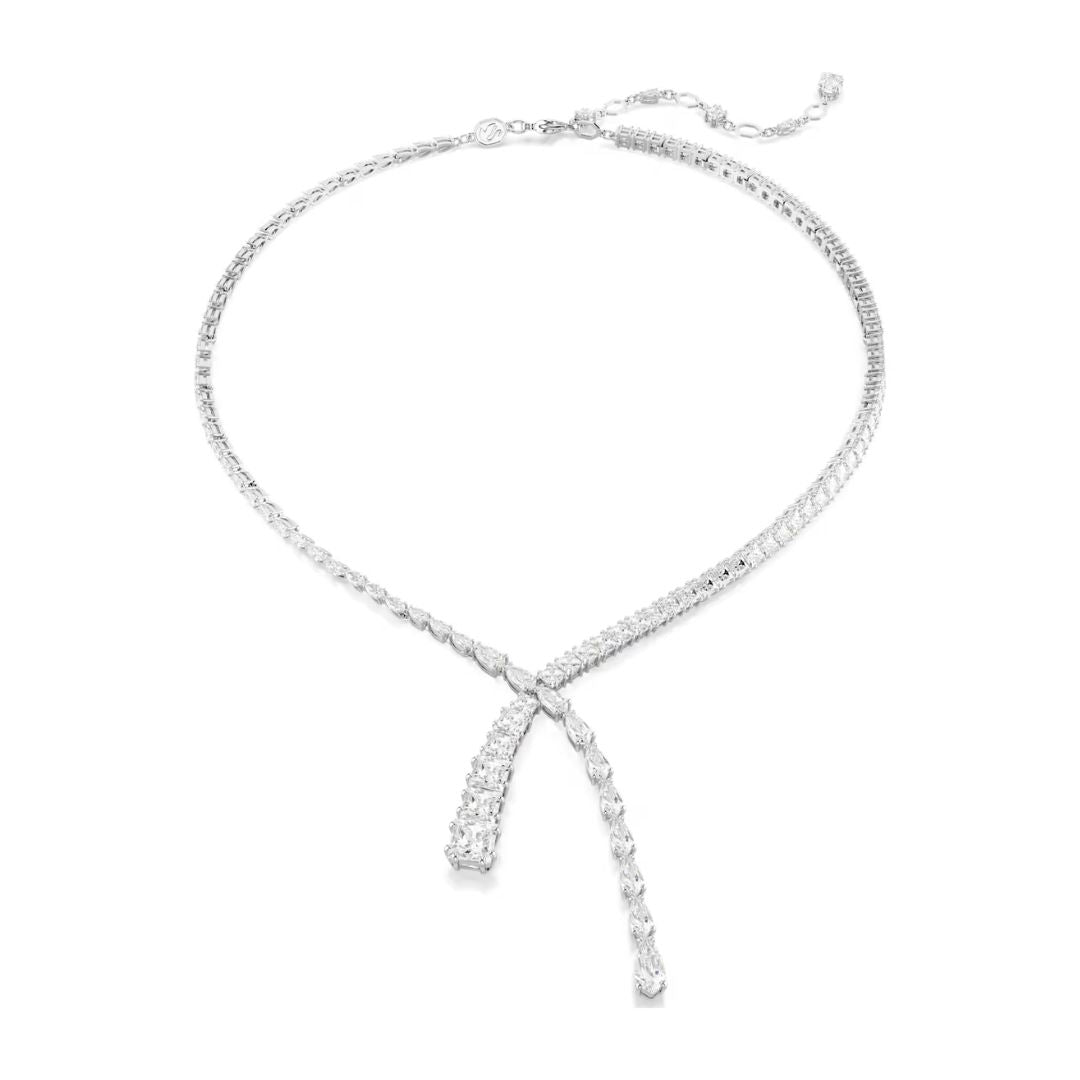 Swarovski Matrix Y kaulakoru, vaalea metalli ja kirkkaat kristallit 56