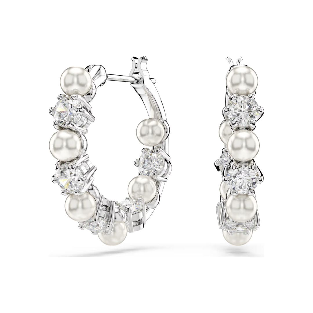 Swarovski Matrix korvakorut, vaalea metalli, kirkkaat zirkonit ja valk