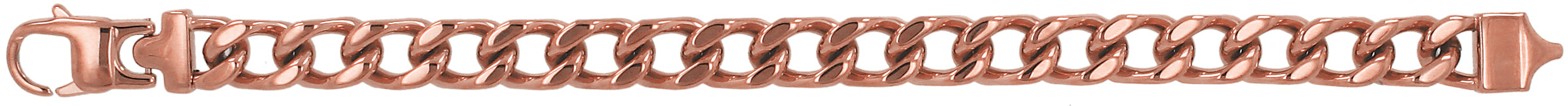 Armour chain, rose gold-plated steel