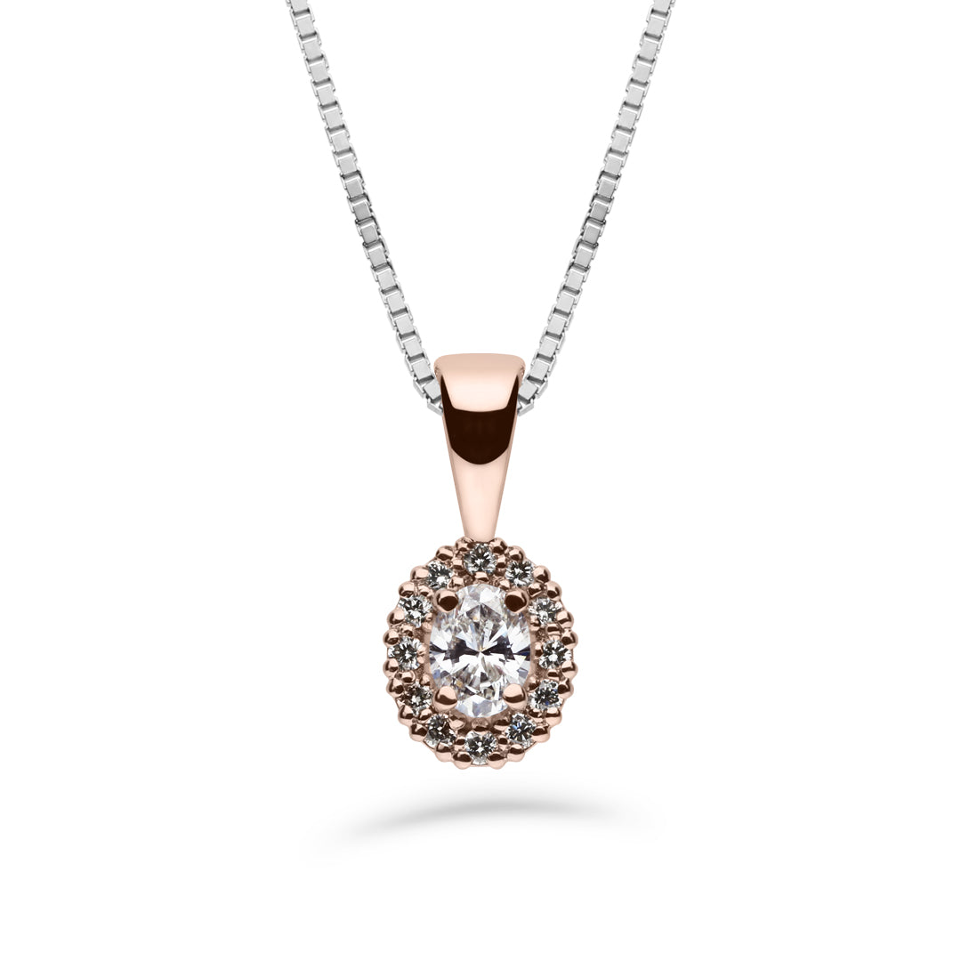 Silván Rosalie Ovaali timanttiriipus 0,26ct, rosekultaa, Silván timant
